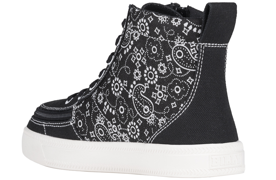 Kid's Black Paisley BILLY Classic Lace High Tops - zipperenzo.nl